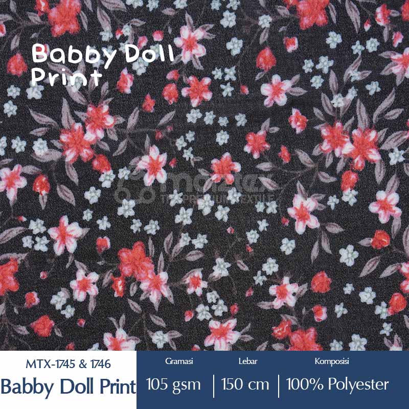 Jual Kain Baby Doll Print Motif Terbaru | Moiztex